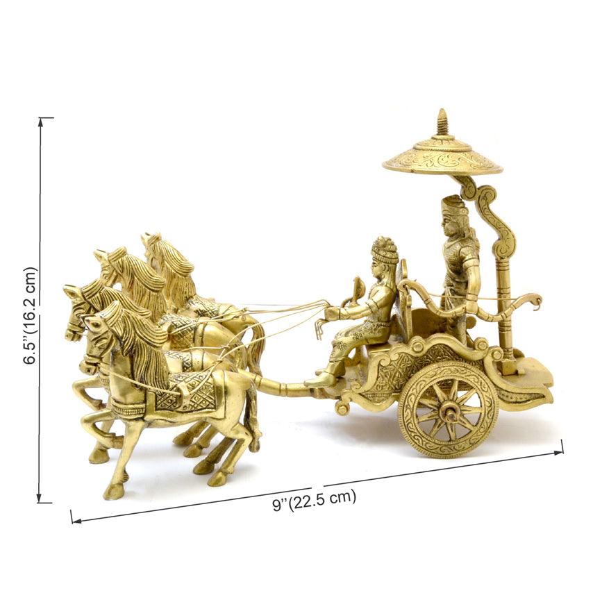 Brass Krishna Arjuna Rath Showpiece | Mahabharat Krishna Arjuna Rath C ...